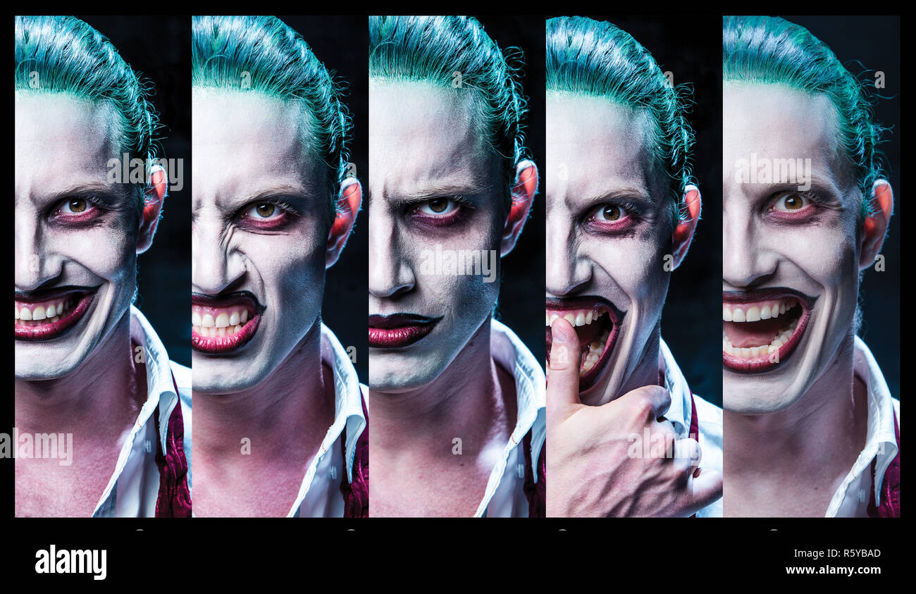 Bloody Halloween theme: crazy vampire face Stock Photo - Alamy