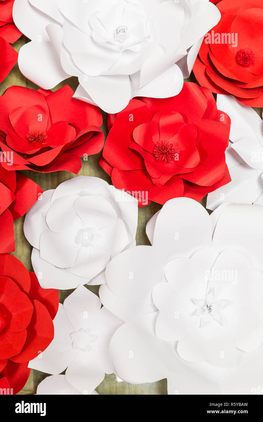 handmade paper flowers on interior Stock Photo - Alamy