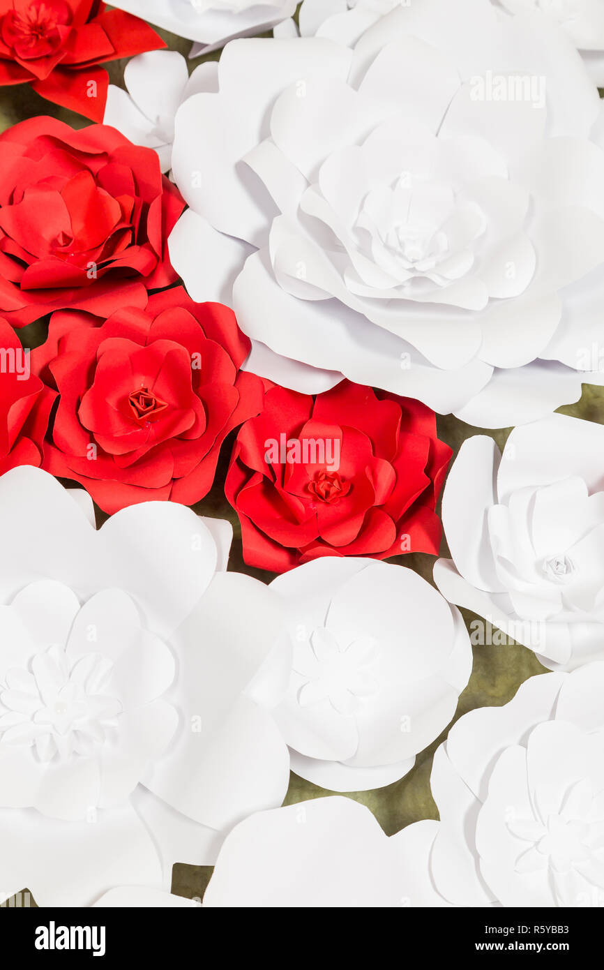 handmade paper flowers on interior Stock Photo - Alamy