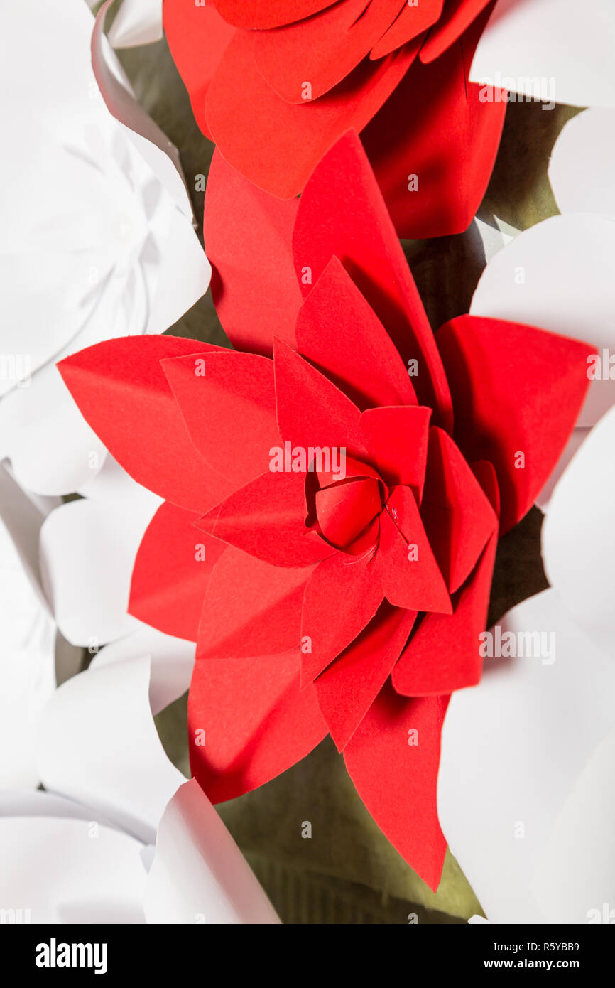 handmade paper flowers on interior Stock Photo - Alamy