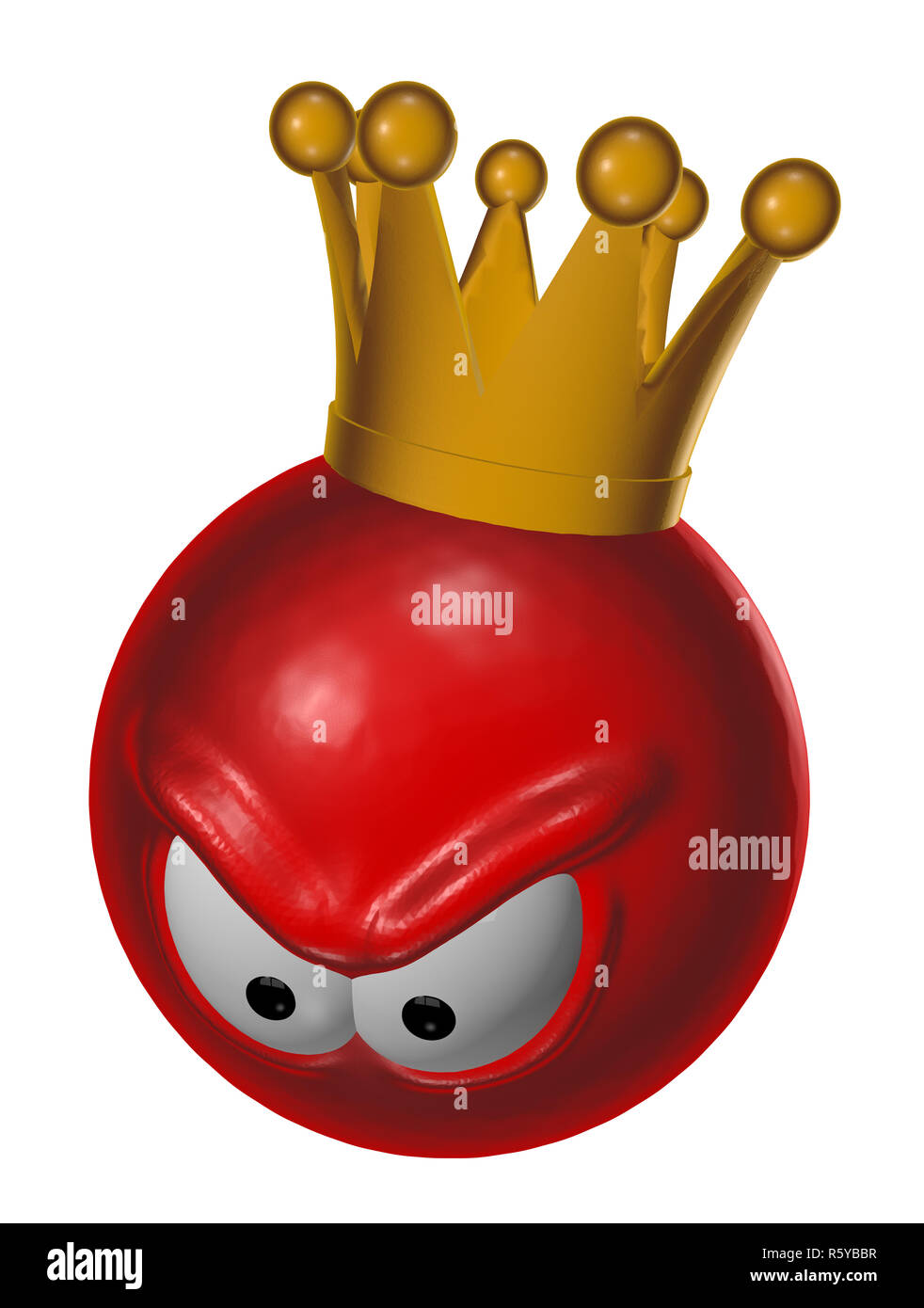 smiley with crown looks angry Stock Photo - Alamy
