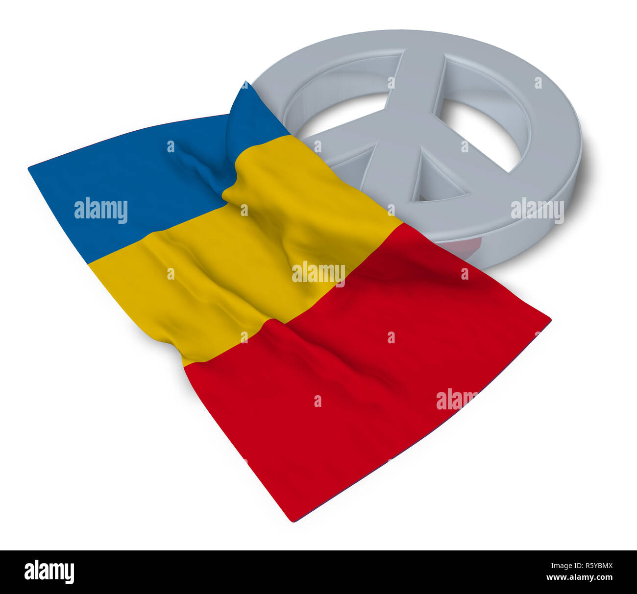 peace symbol and flag of romania Stock Photo - Alamy