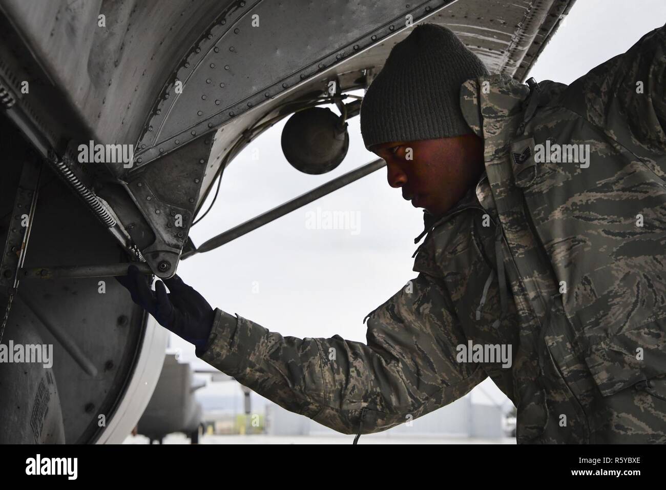 U.S. Air National Guard member Tech. Sgt. Kye Dudley from the 146th ...