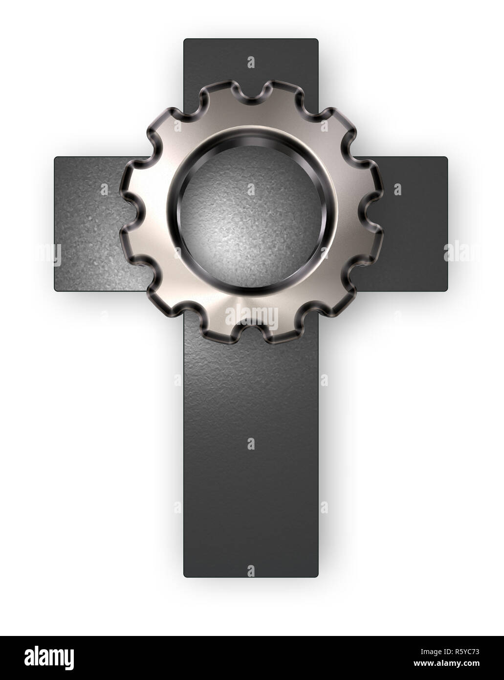 christian cross and gear wheel Stock Photo - Alamy