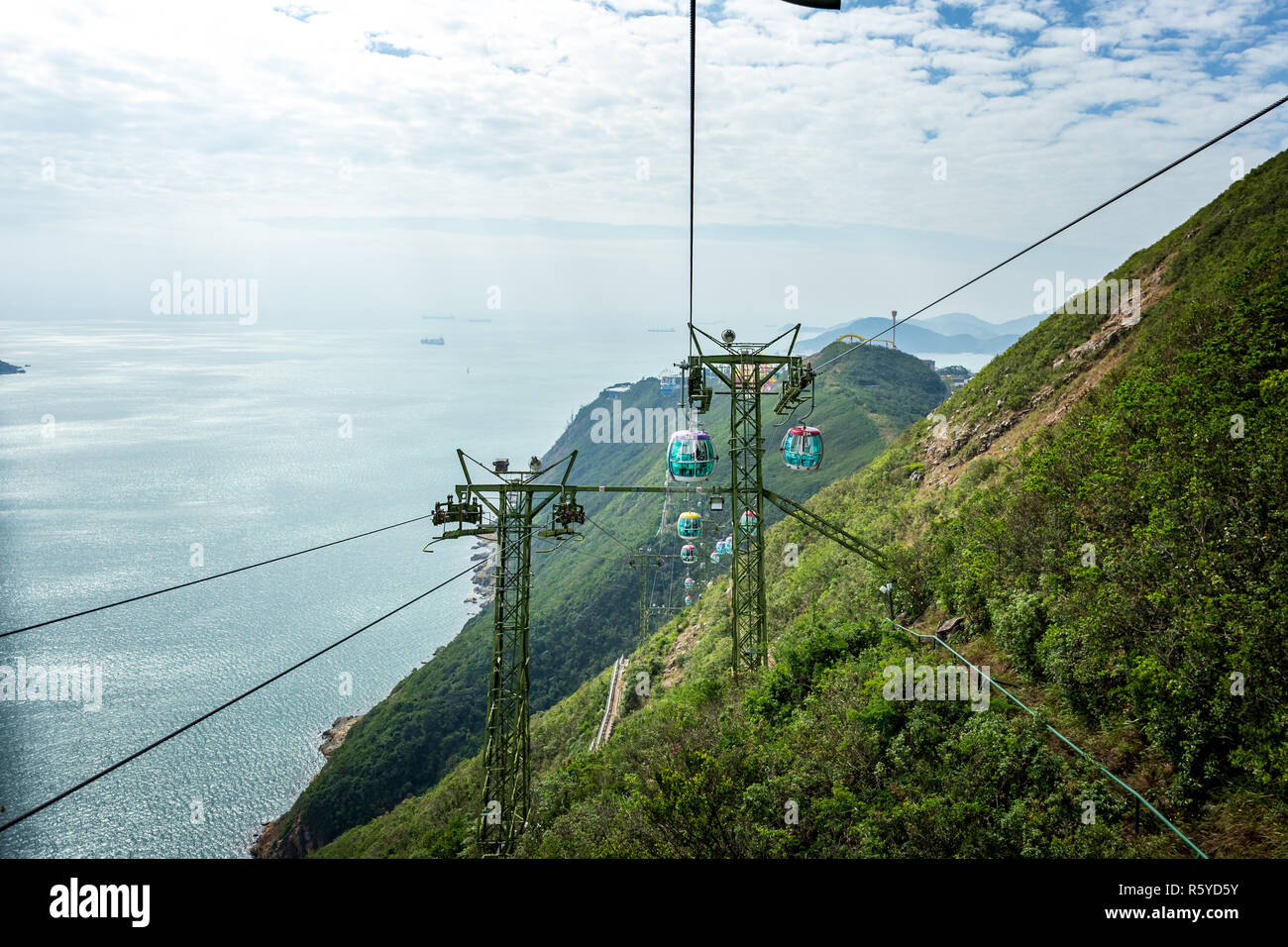 Hong Kong China, Nov 29, 2018: Cablecar in Ocean Park, Hongkong. Cable ...