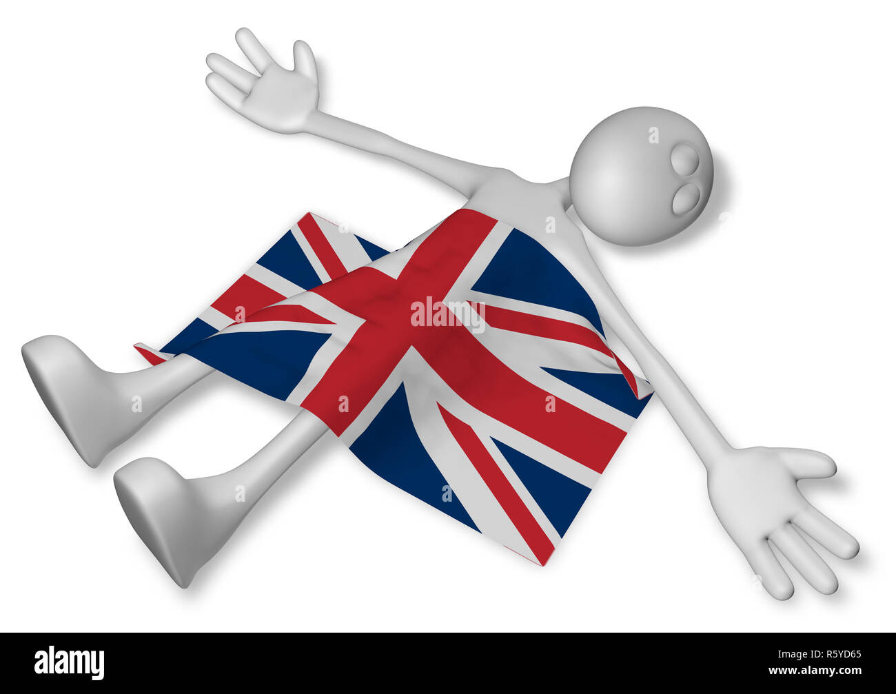 dead cartoon character and flag of great britain Stock Photo - Alamy