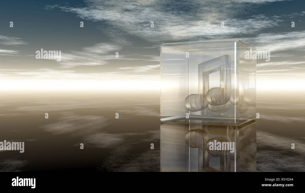 music note in glass cubes Stock Photo - Alamy