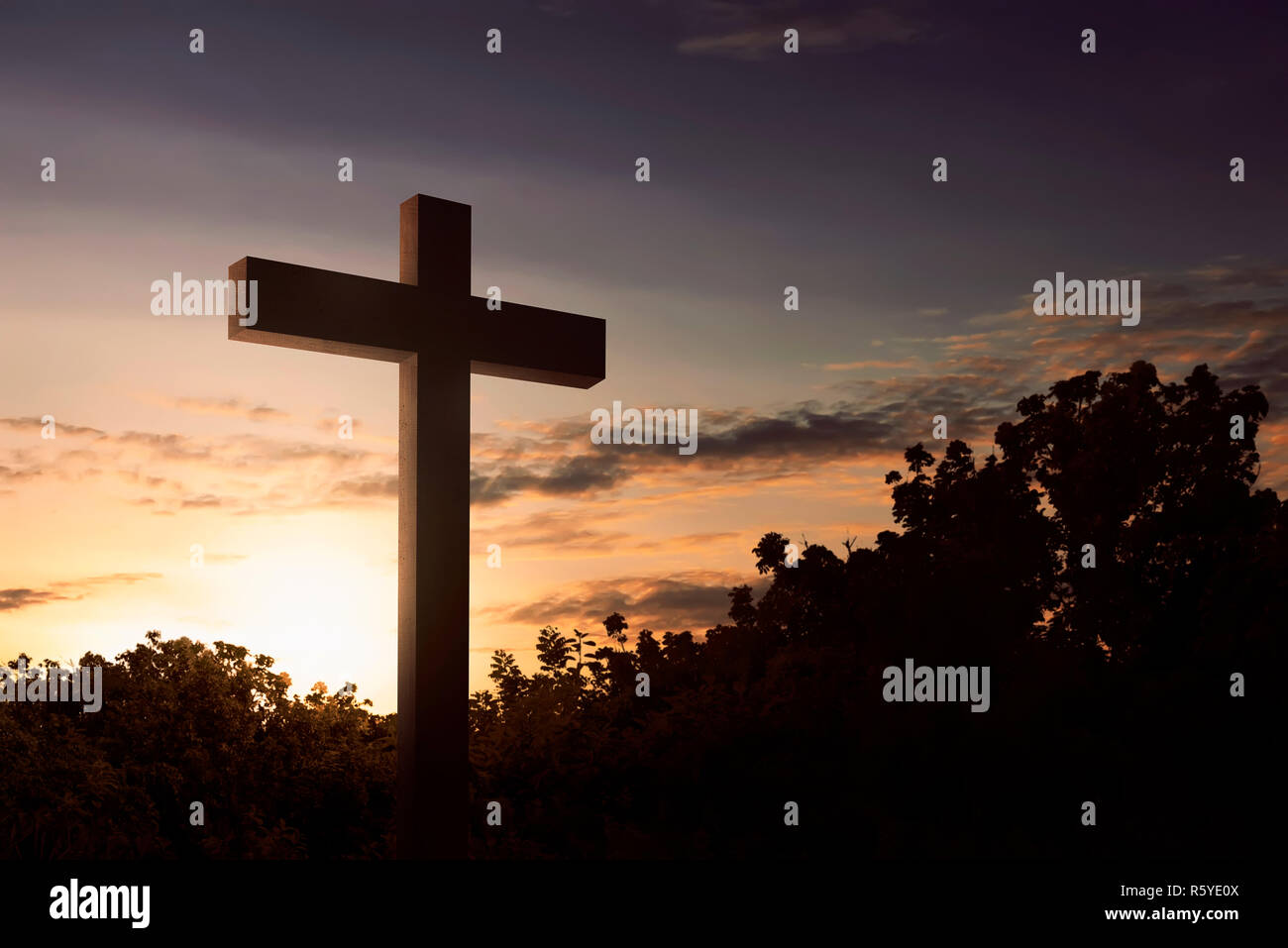The cross symbol of christian at outdoor Stock Photo - Alamy