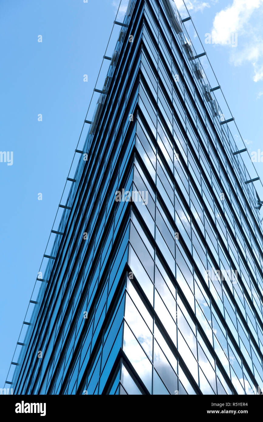 Cityscape featuring modern office exterior from a low angle Stock Photo ...