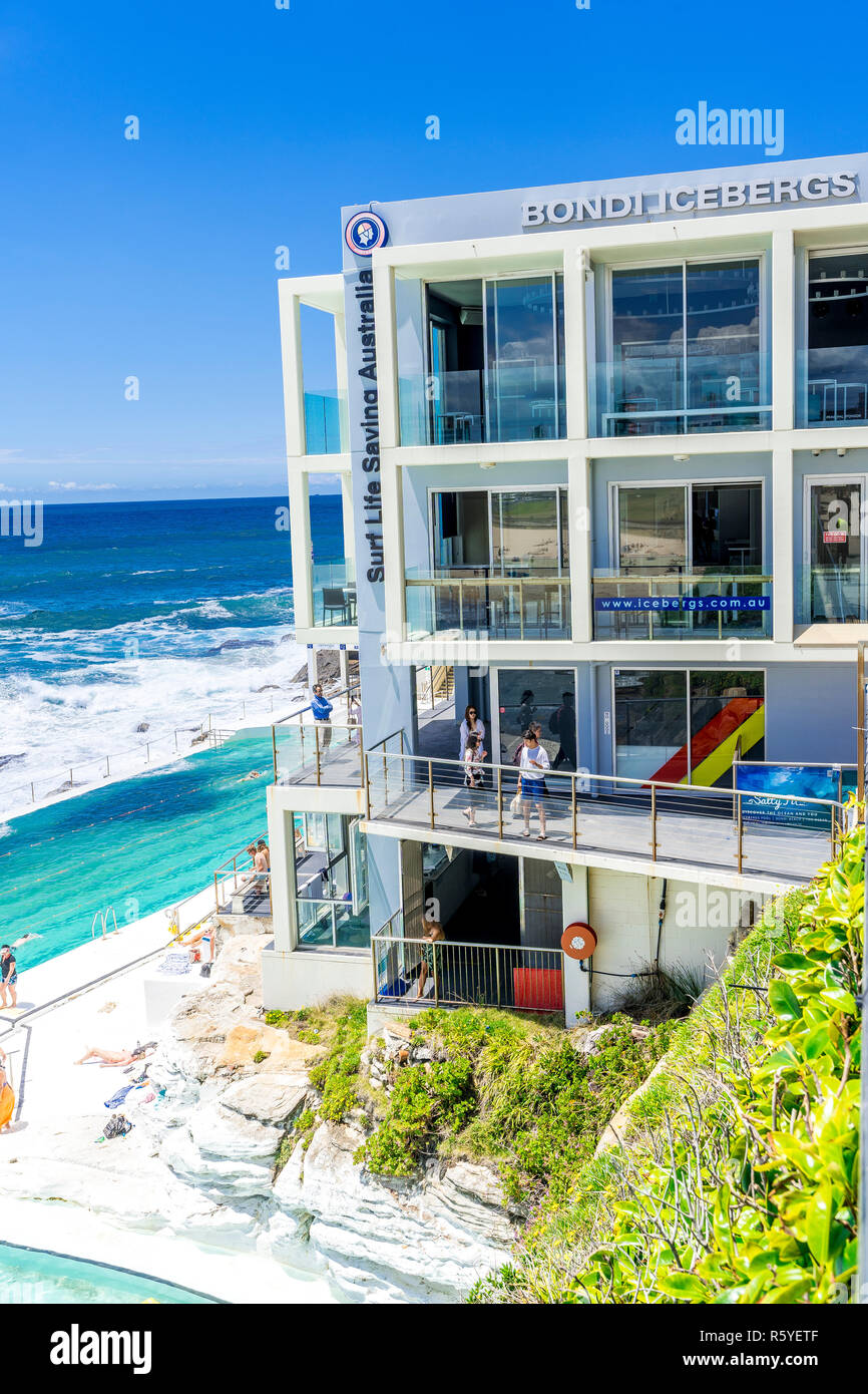 Icebergs is Bondi Beach's famous outdoor ocean pool. Sydney, Australia ...