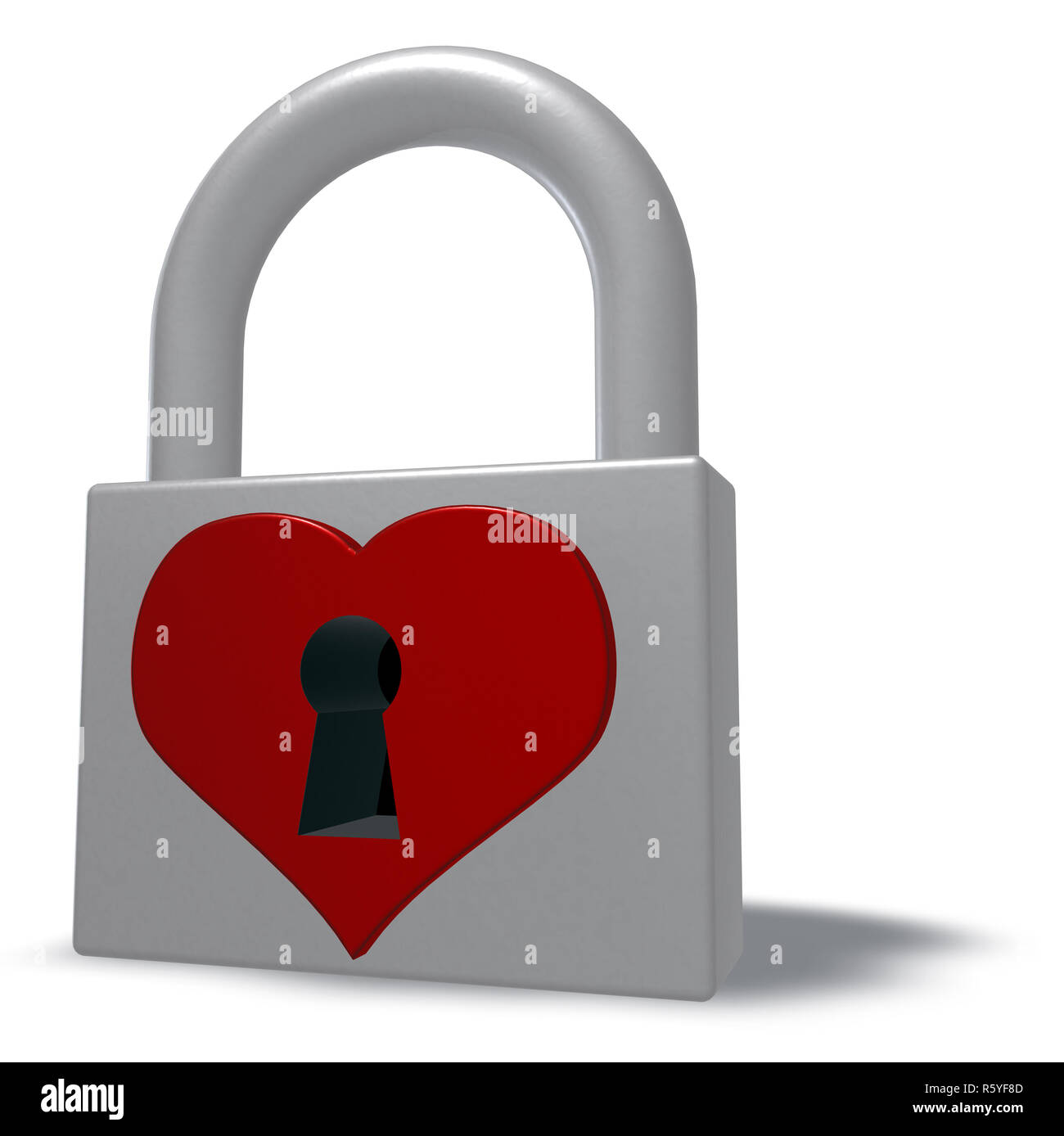 padlock with heart symbol Stock Photo - Alamy
