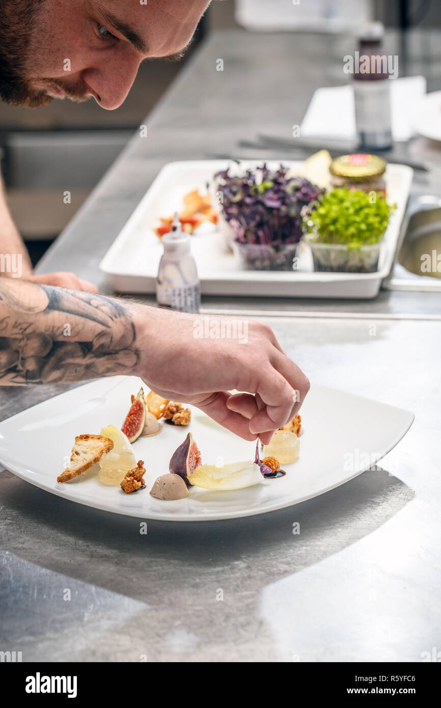 A chef preparing appetizer Stock Photo - Alamy