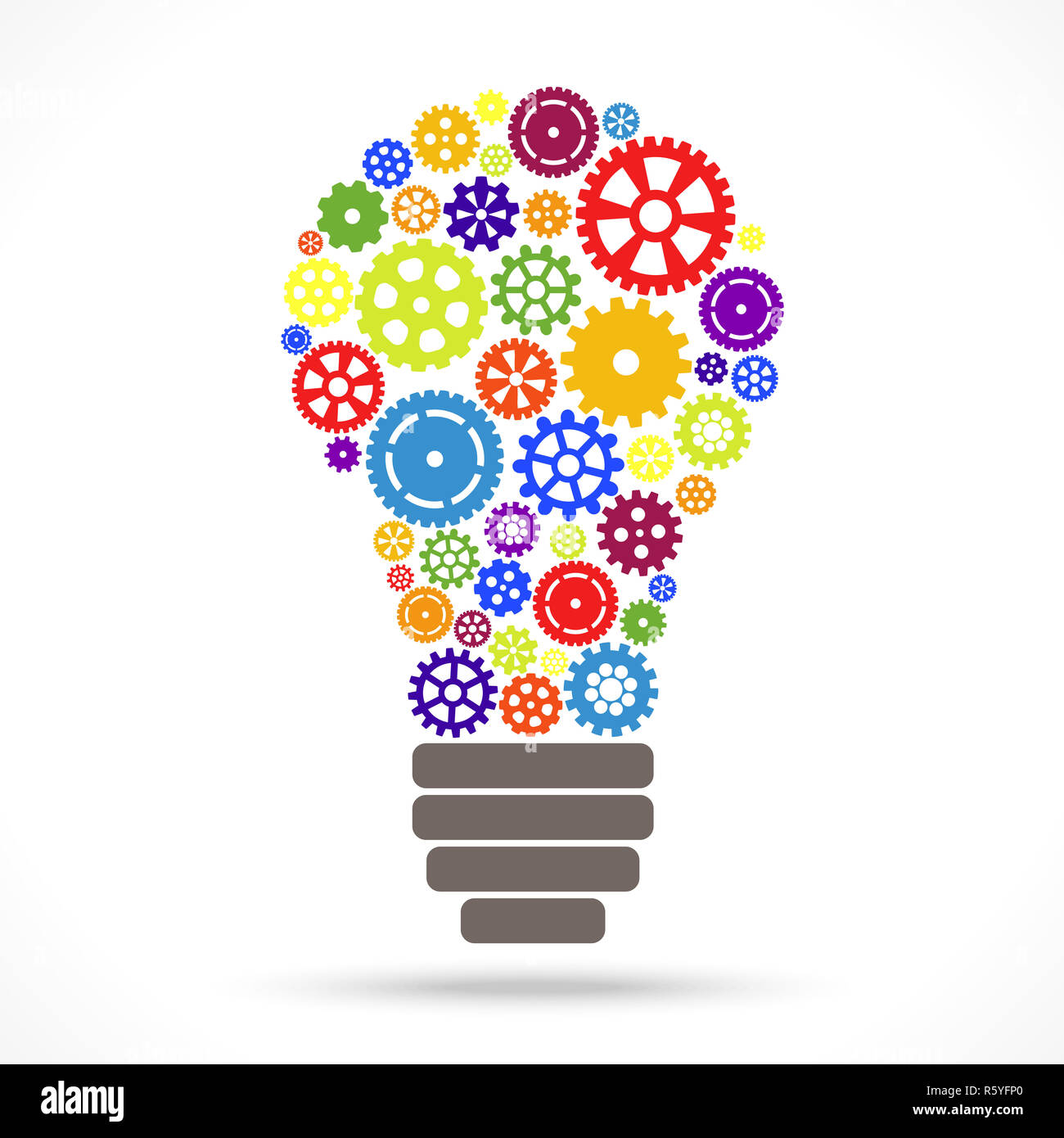 light bulb with gear wheels Stock Photo - Alamy