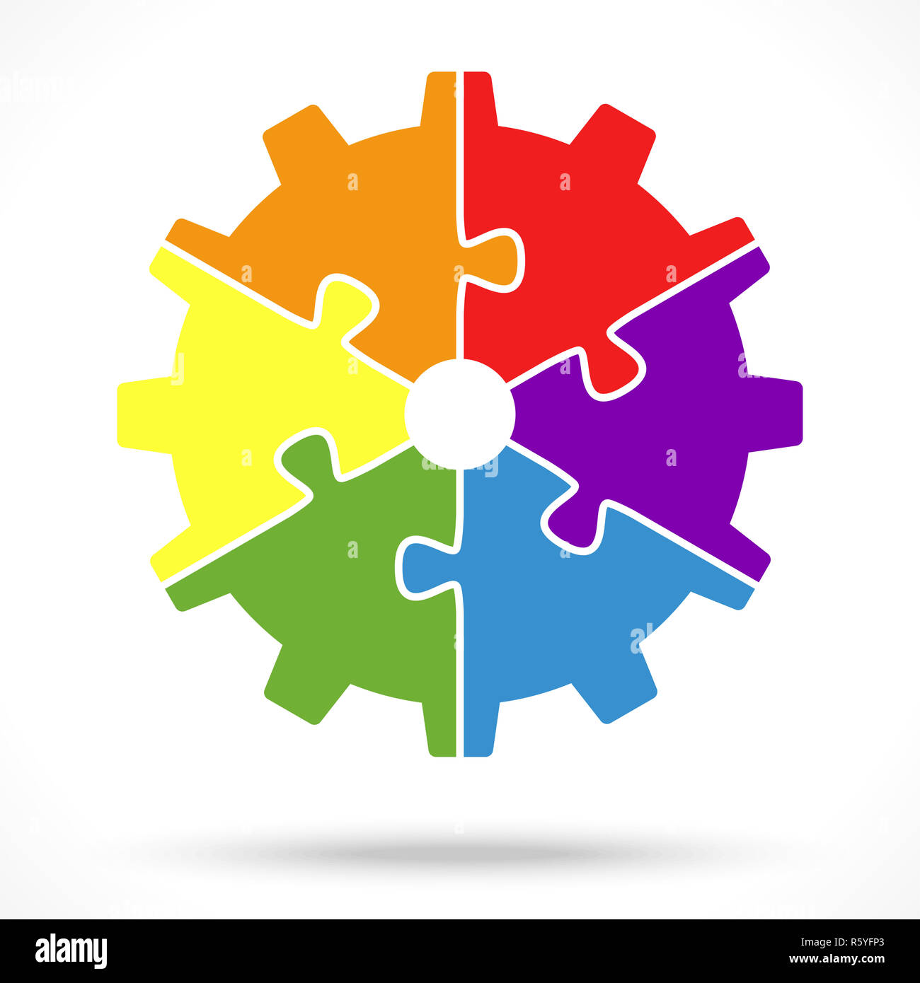 puzzle gear wheel for teamwork symbolism Stock Photo - Alamy