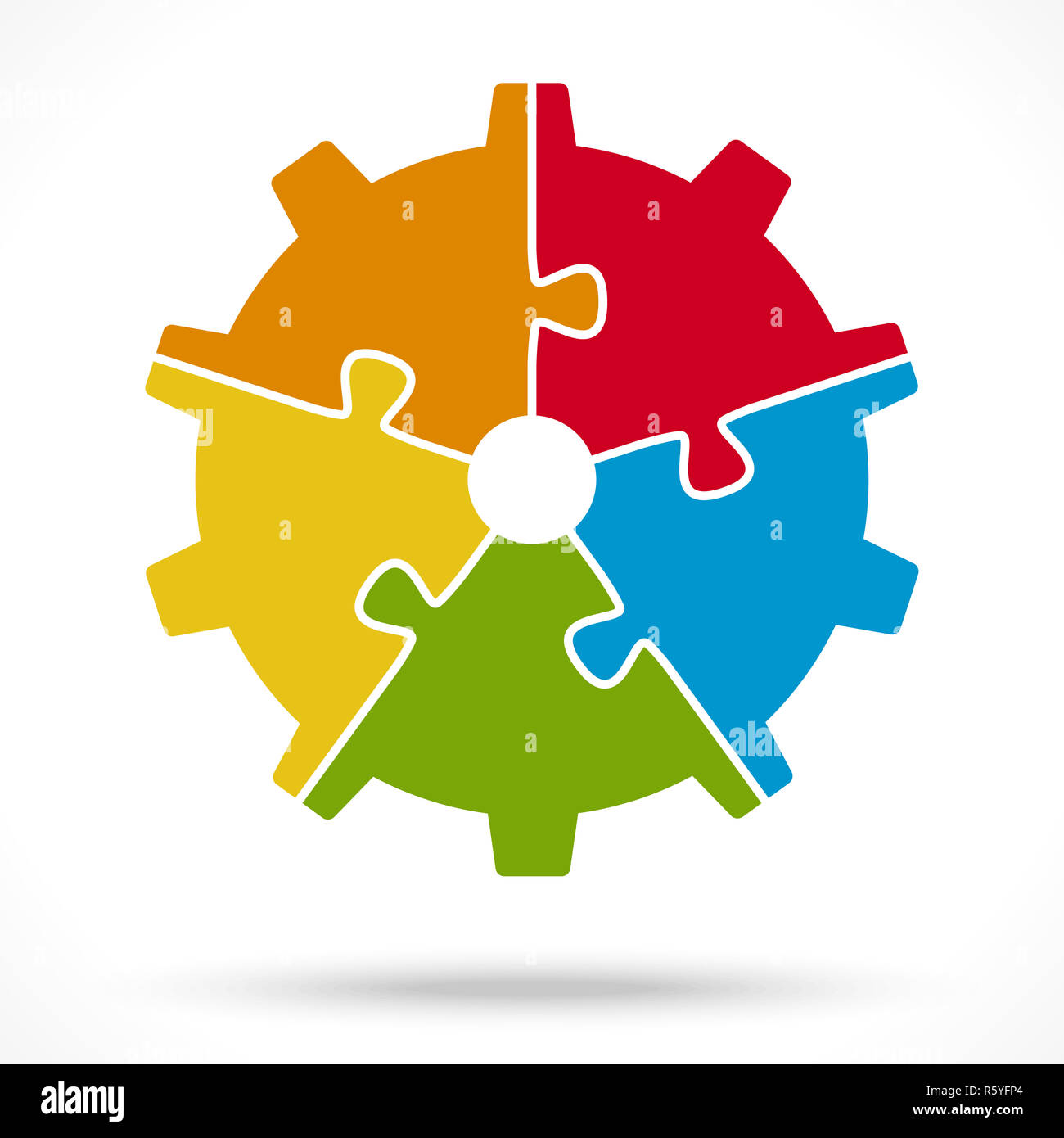 puzzle gear wheel for teamwork symbolism Stock Photo - Alamy