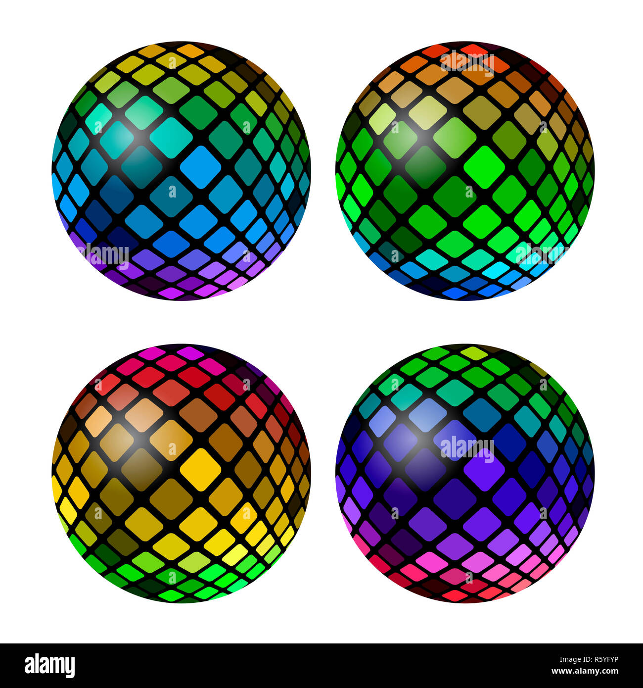 Colored Mosaic Ball Set Stock Photo - Alamy