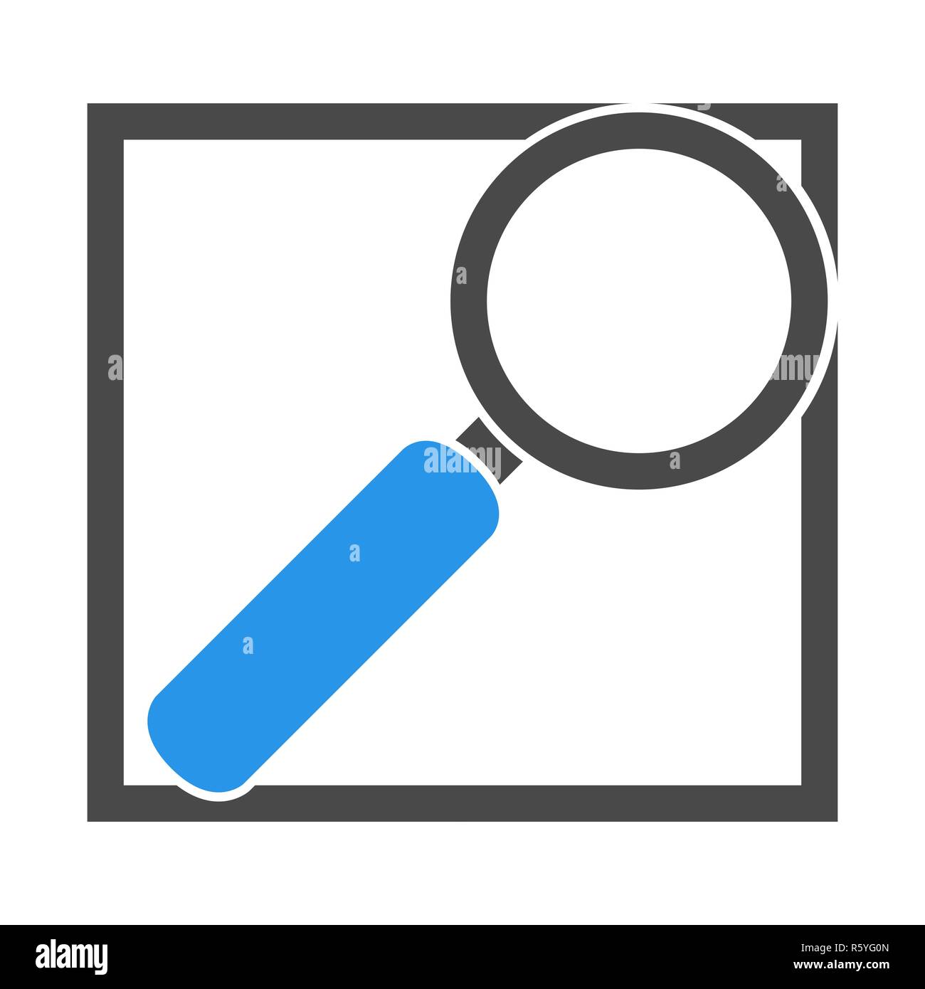 icon magnifying glass in the box Stock Photo - Alamy