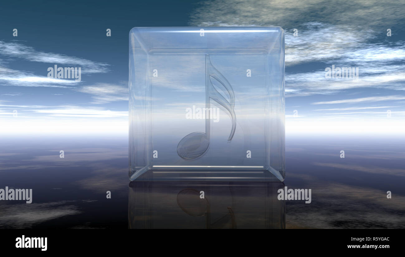 music note in glass cubes Stock Photo - Alamy