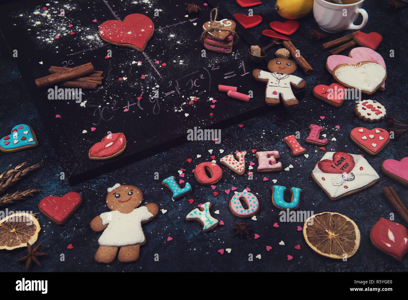 Math, hearts, formula of love Stock Photo - Alamy