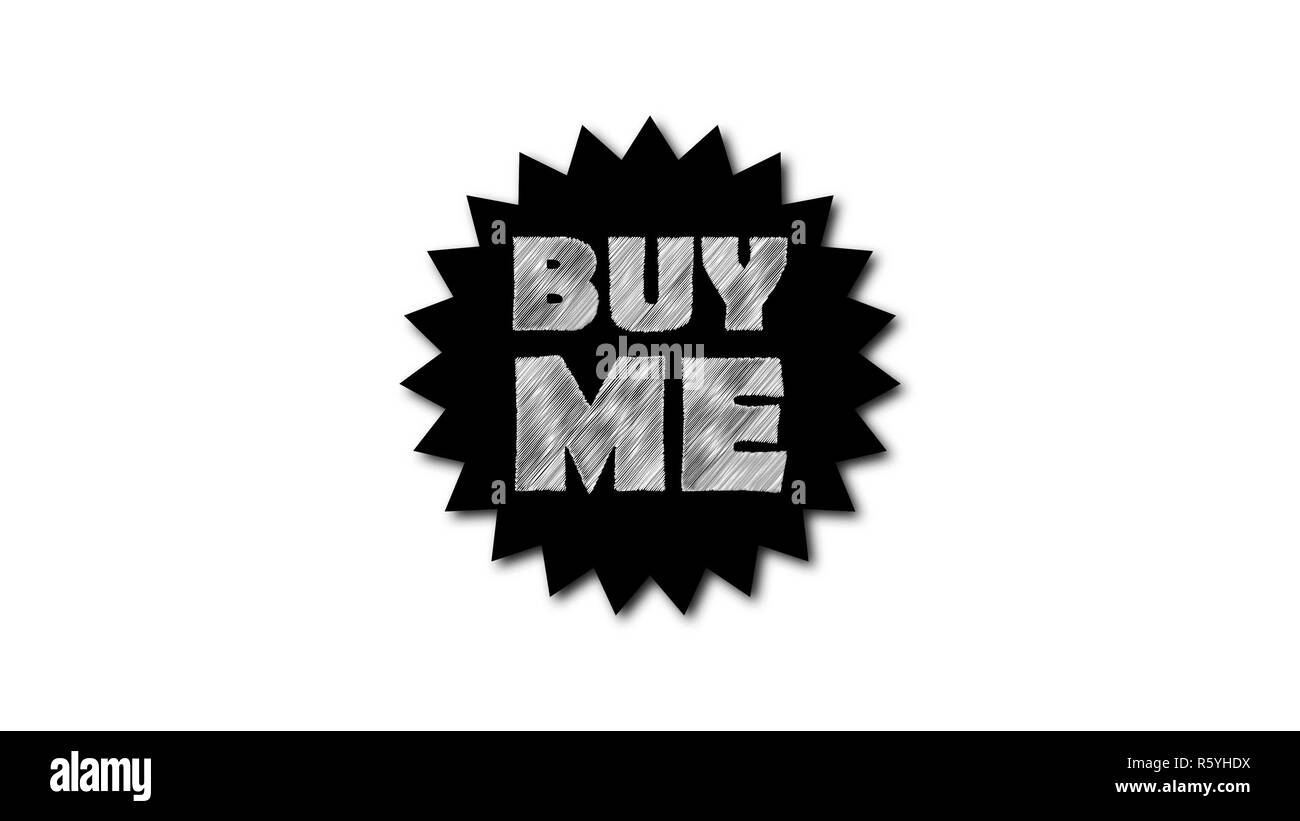 Text 'Buy me' on white background. Scribble effect Stock Photo - Alamy