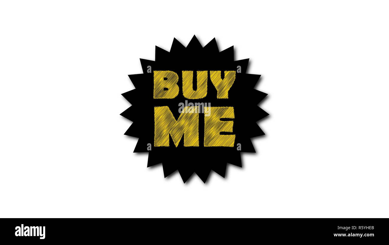 Text 'Buy me' on white background. Scribble effect Stock Photo - Alamy