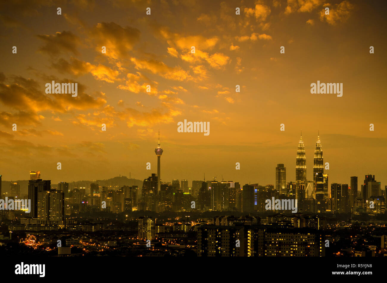 Kuala Lumpur city skyline in night view, Malaysia Stock Photo - Alamy