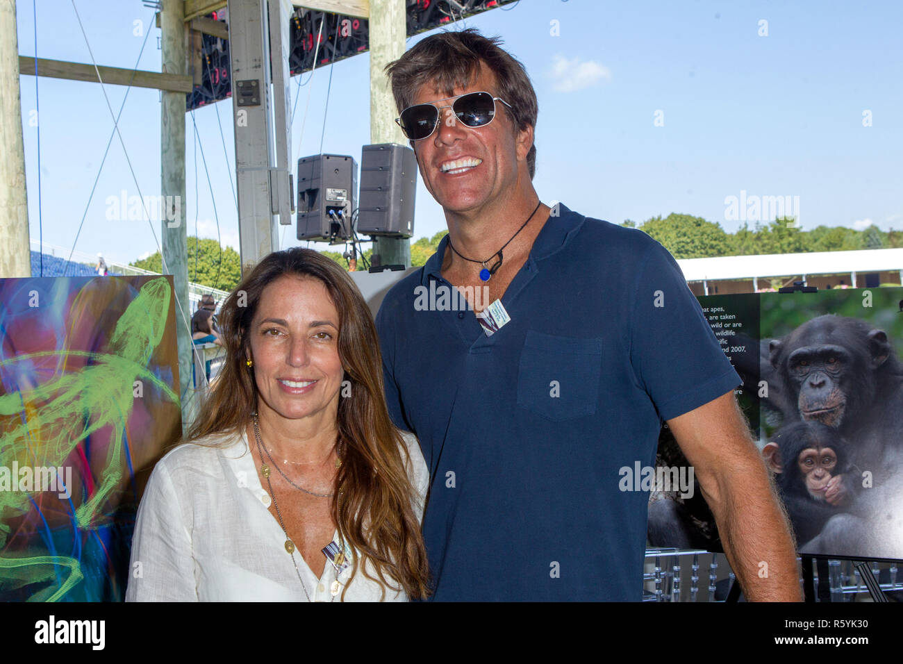 BRIDGEHAMPTON, NY - AUGUST 26: Joe Connelly and Tracy Broxmeyer at ...