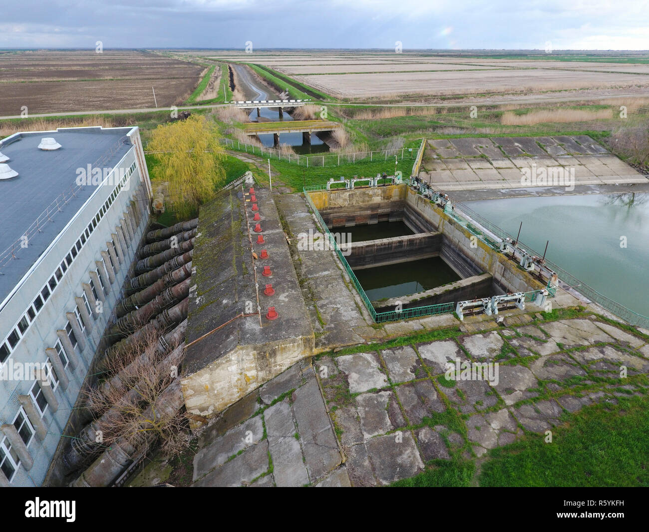 Water pumping station of irrigation system of rice fields. View Stock ...