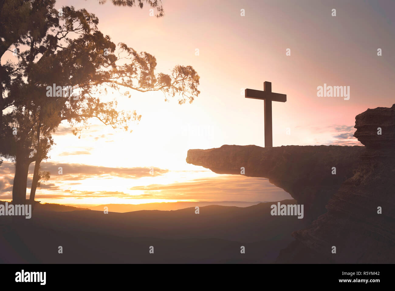 Jesus christ on the top of cliff Stock Photo - Alamy