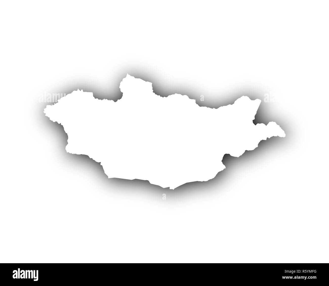 Mongolia map black white illustration Black and White Stock Photos ...