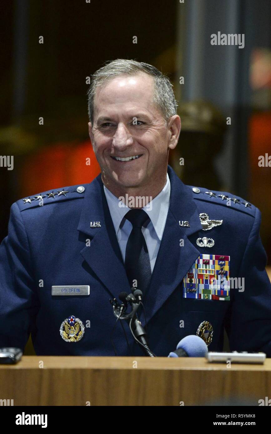 Chief of Staff of the Air Force, Gen. David L. Goldfein, responds to a ...