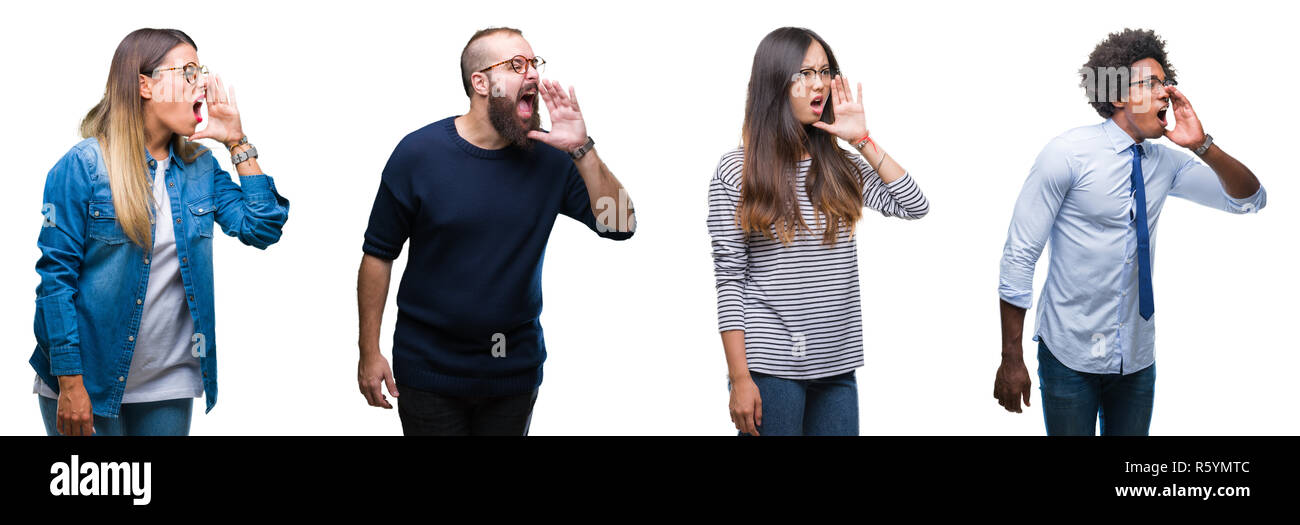 Angry men shouting group Cut Out Stock Images & Pictures - Alamy