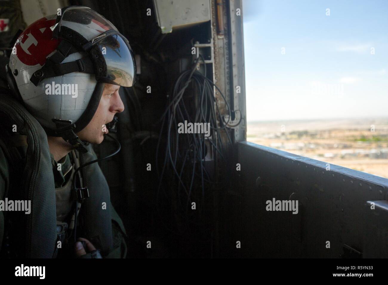 Marine Corps Sgt. Robert Payne, a crew chief with Marine Heavy ...