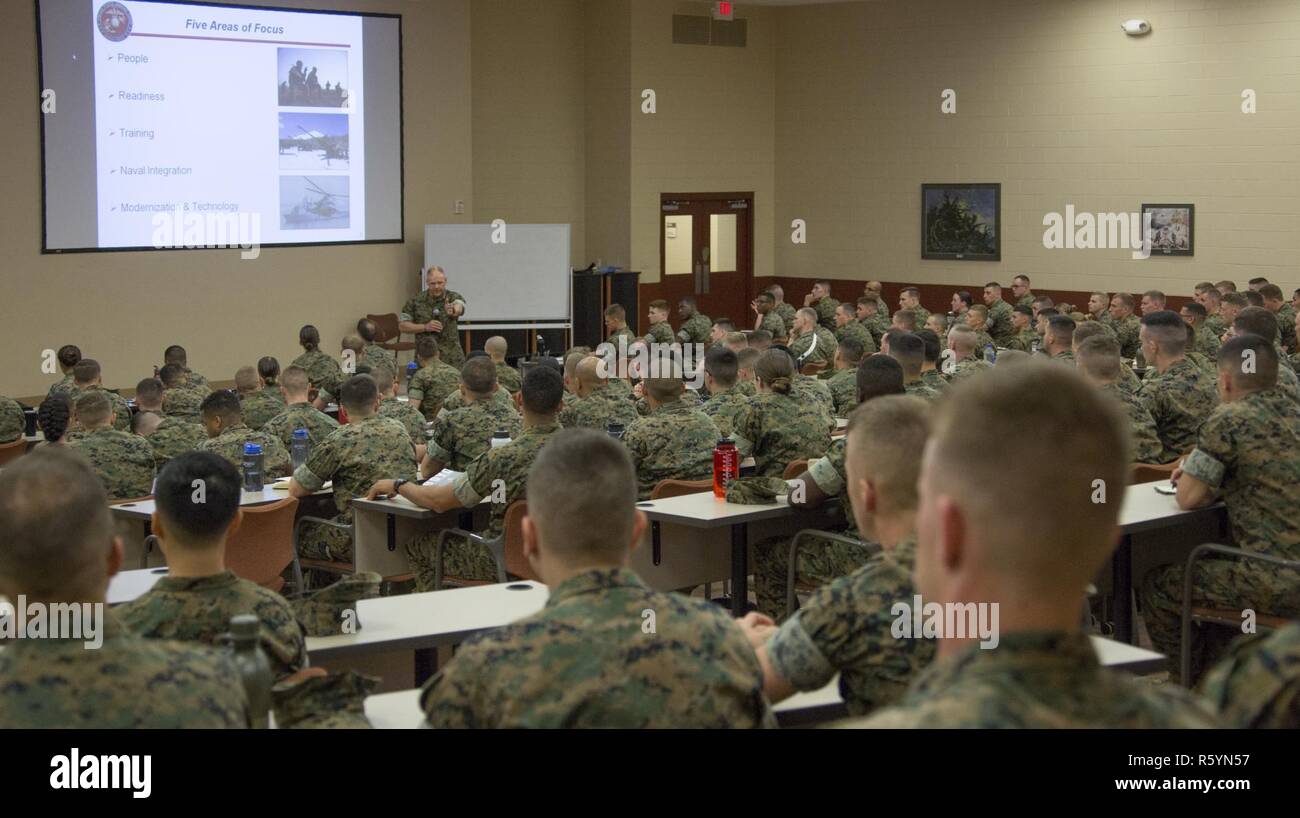 Commandant of the Marine Corps Gen. Robert B. Neller speaks to U.S ...