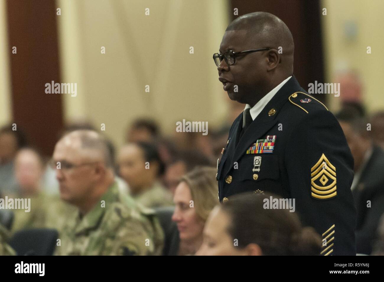 U.S. Army Reserve Command 1st Sgt. Demickel McGrigg conducts the Final ...
