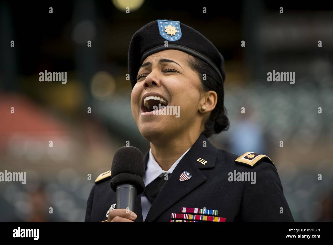 Maj. Stephanie Ramos, a U.S. Army Reserve public affairs officer from ...