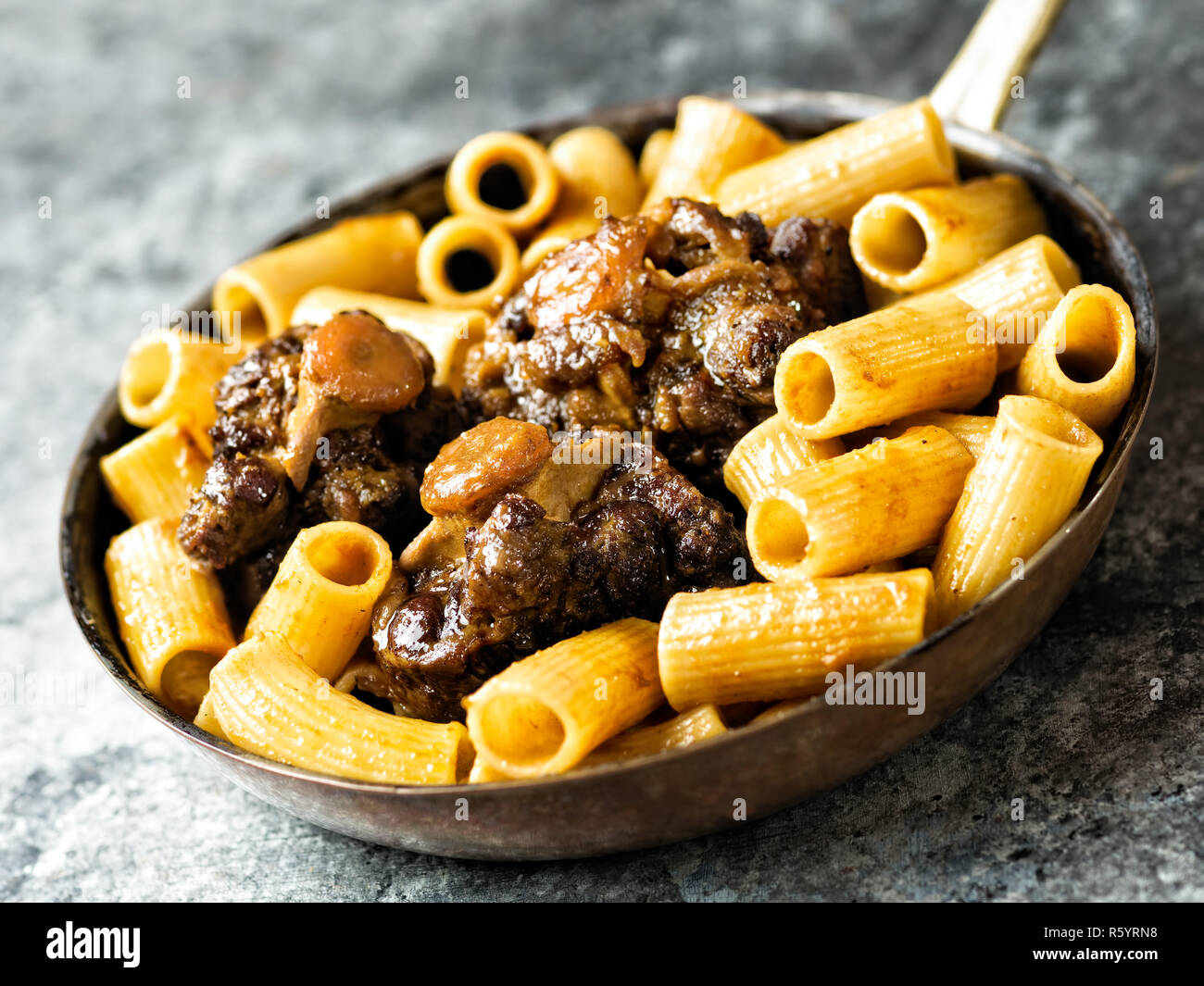 rustic italian oxtail ragu pasta Stock Photo - Alamy