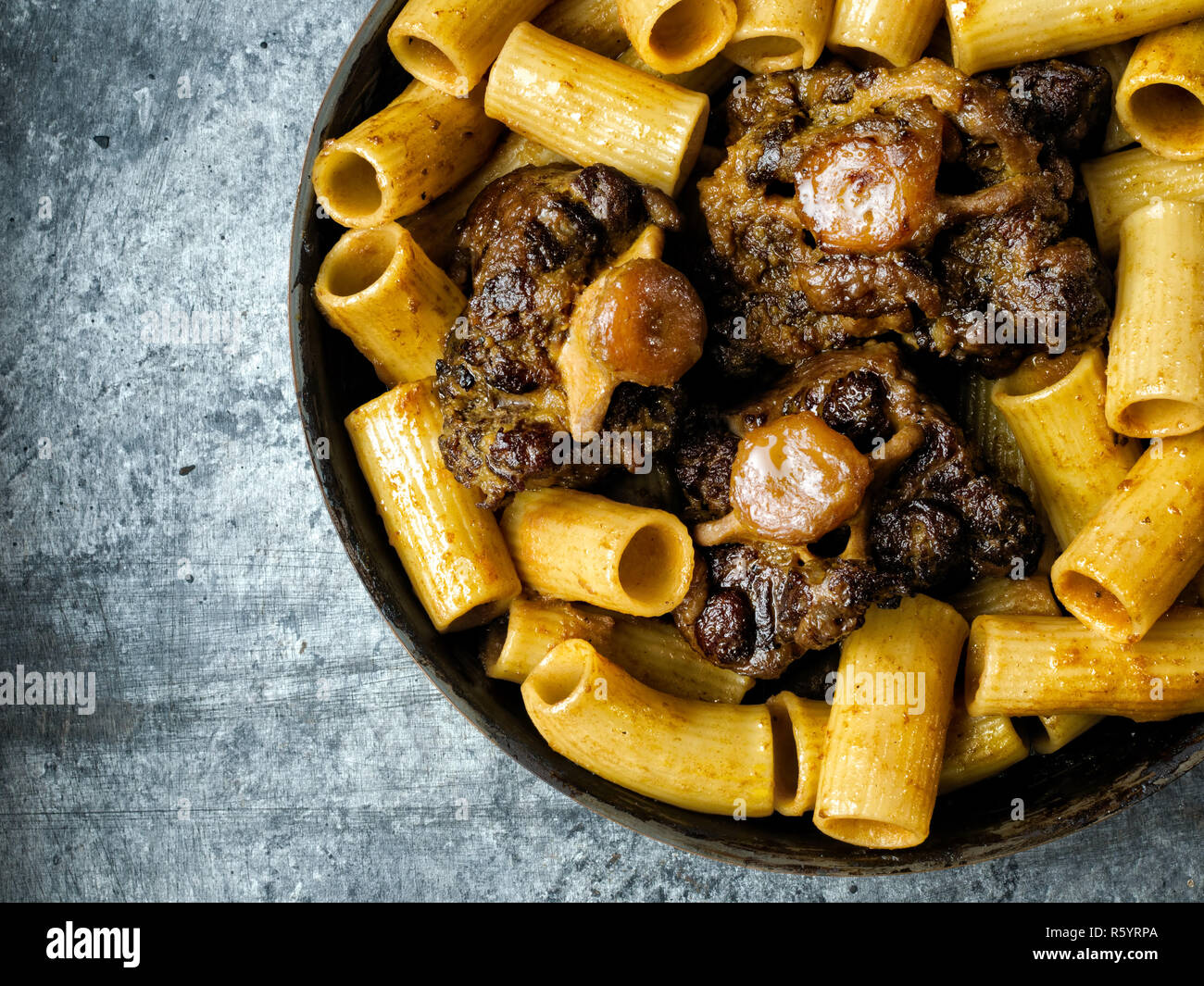rustic italian oxtail ragu pasta Stock Photo - Alamy