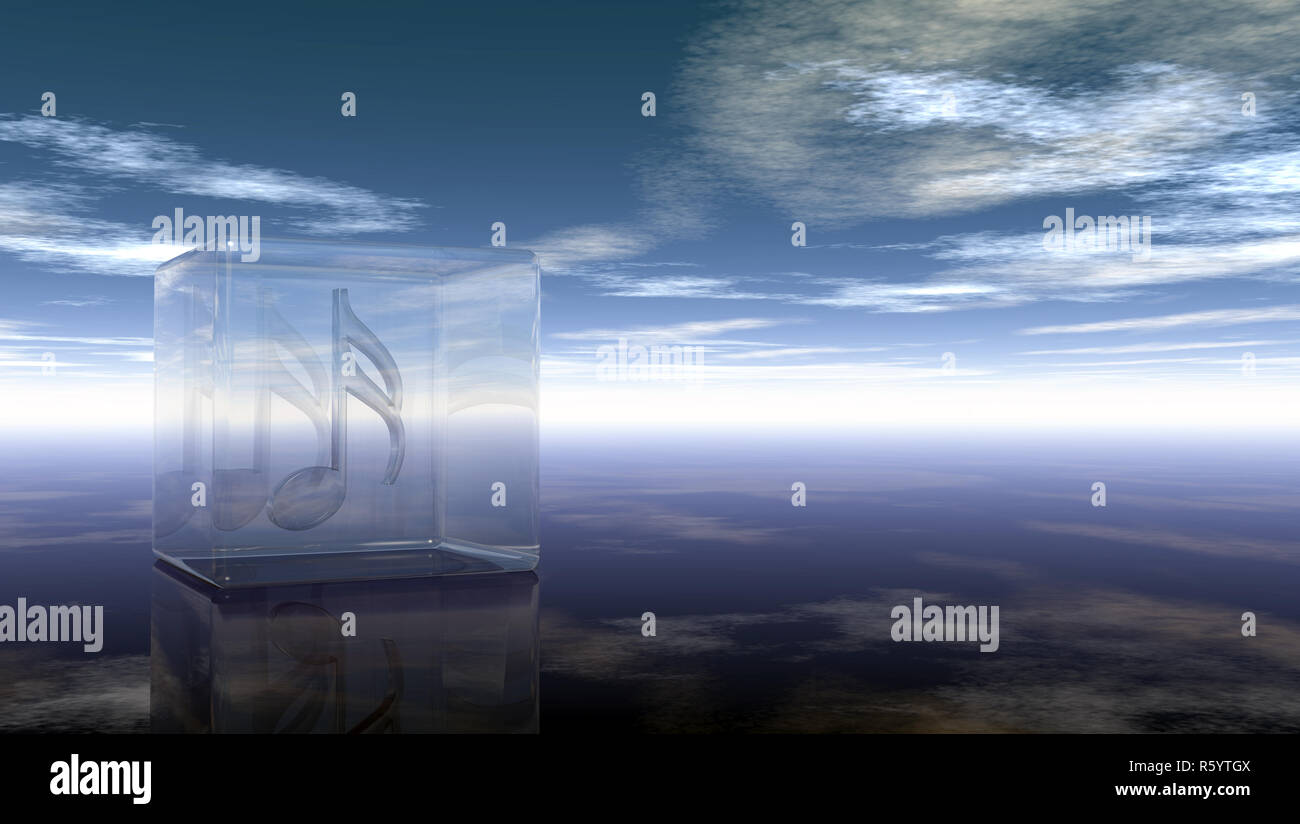 music note in glass cubes Stock Photo - Alamy