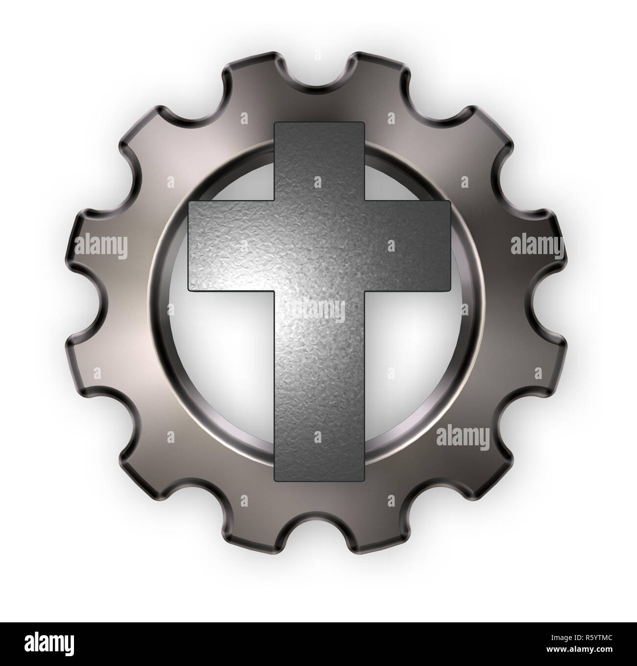 christian cross and gear wheel Stock Photo - Alamy