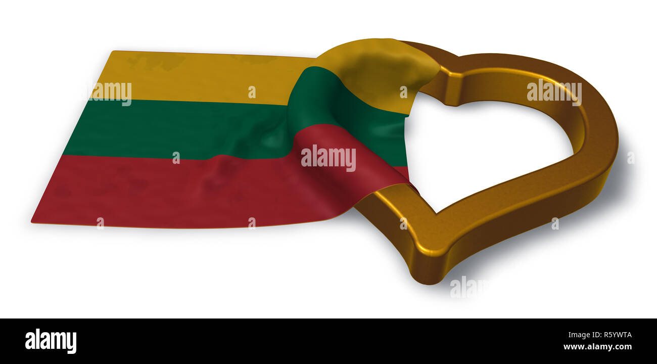heart symbol and flag of lithuania Stock Photo - Alamy