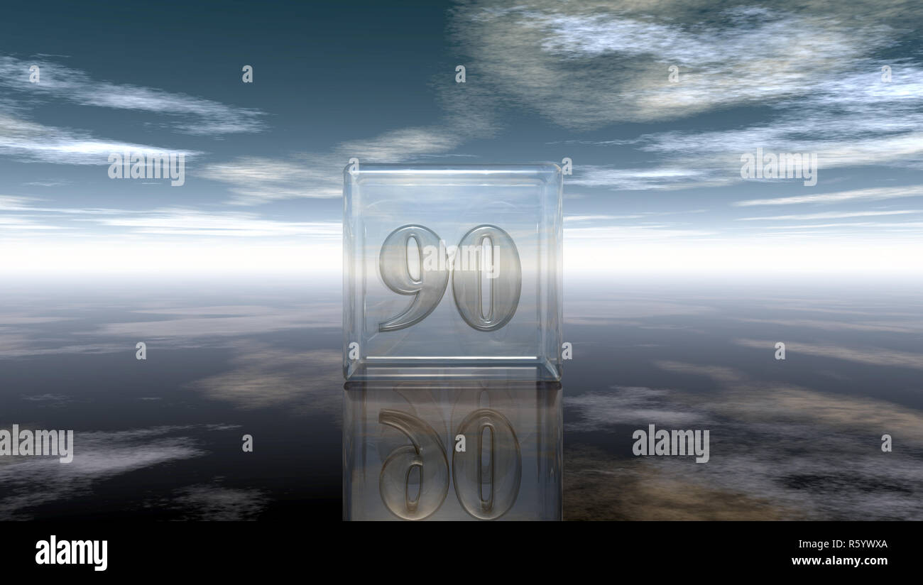the number ninety in glass cubes Stock Photo - Alamy