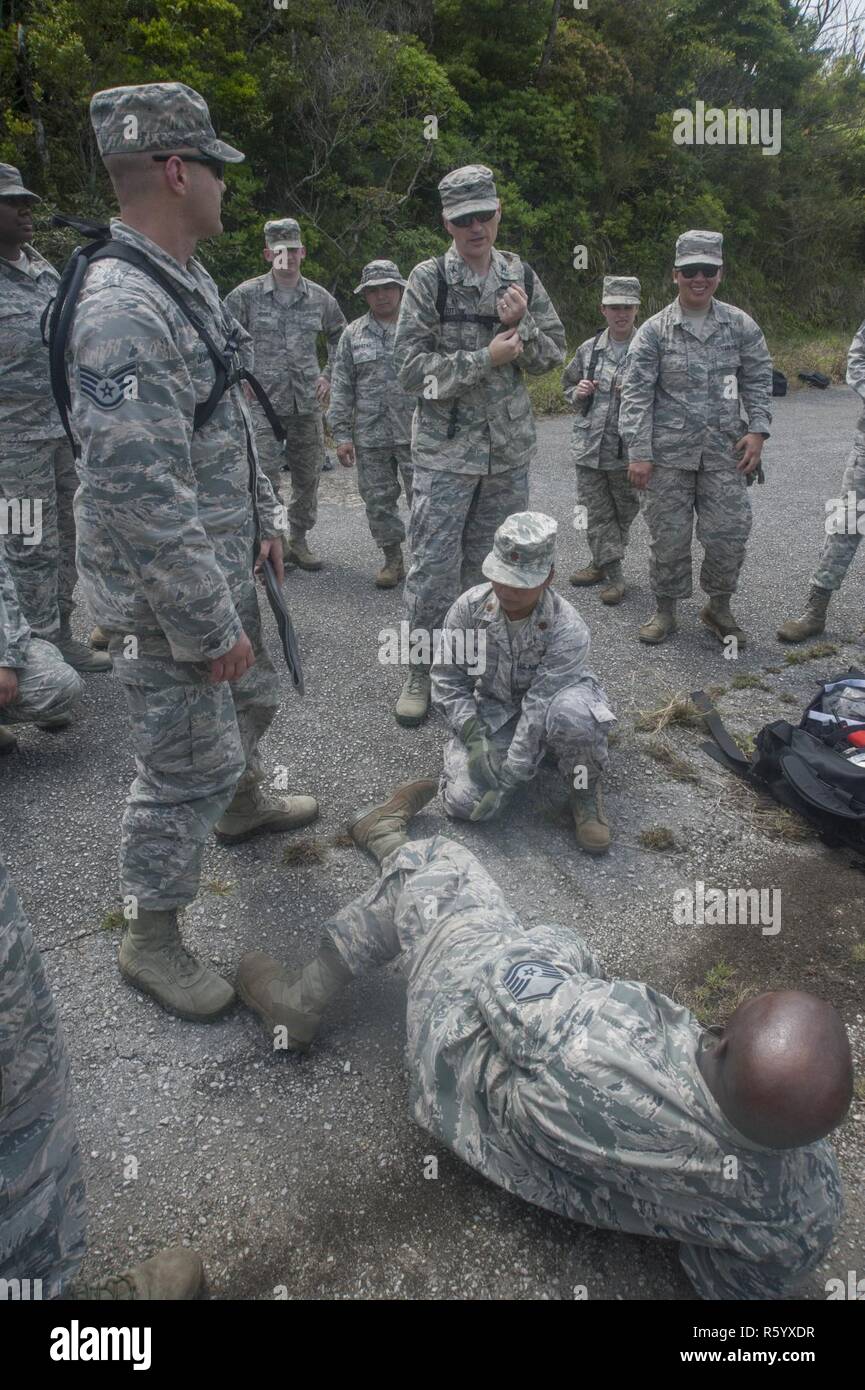 U.S. Air Force Airmen assigned to the 18th Medical Group and 18th ...