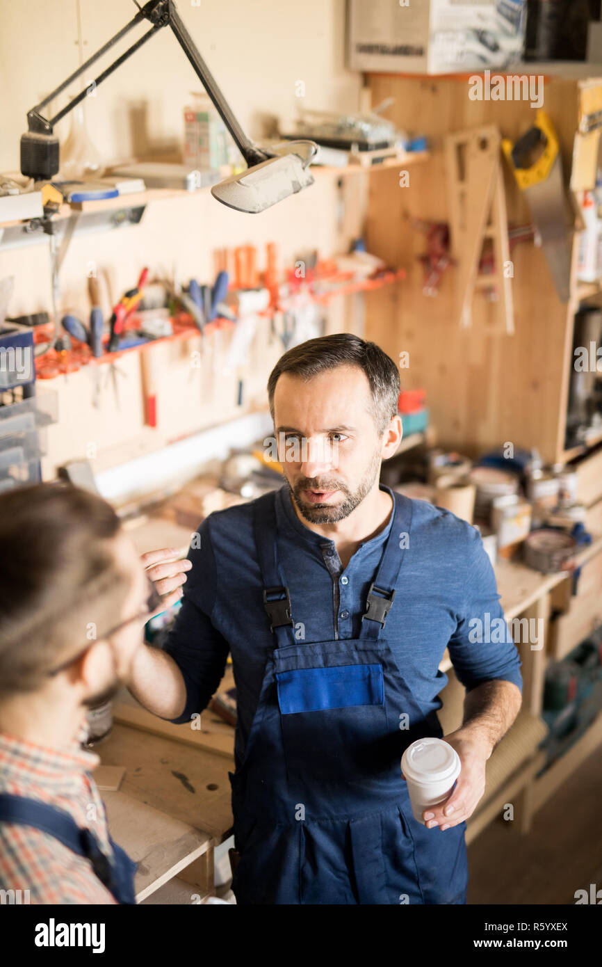 Workers on Break Stock Photo - Alamy
