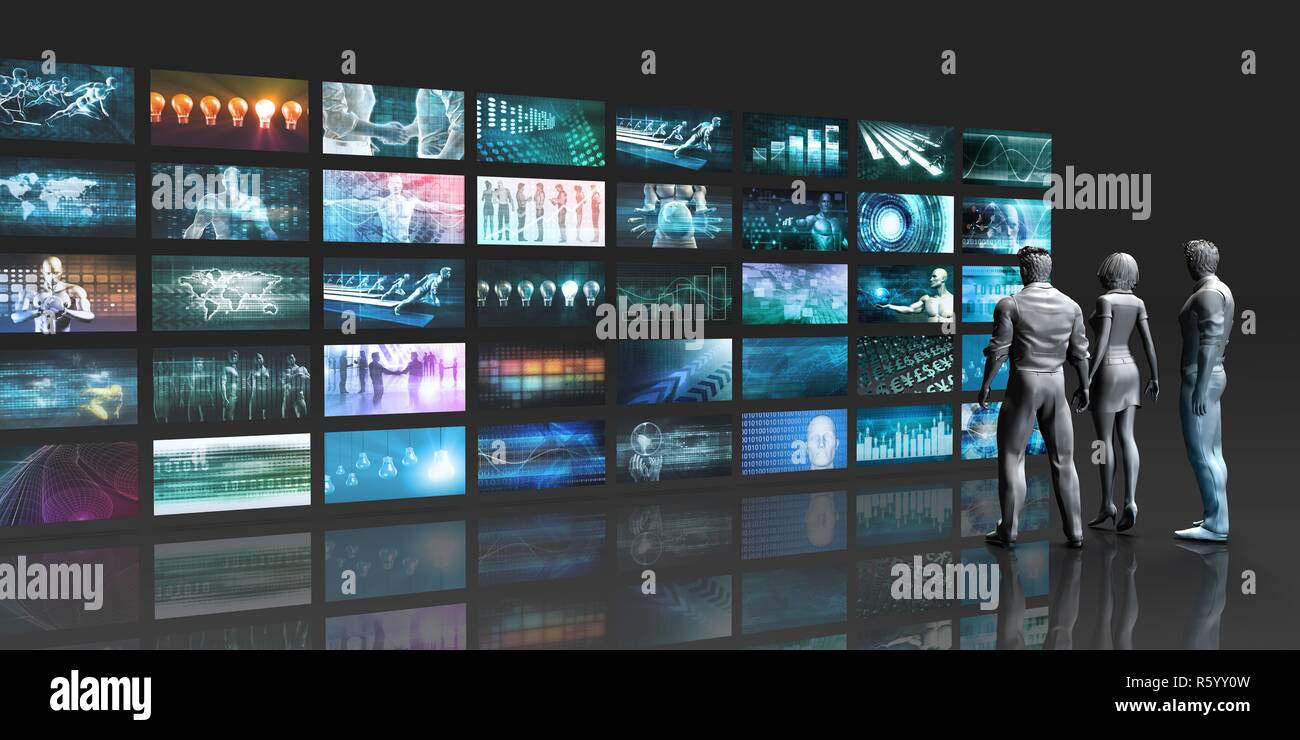 Futuristic Video Wall Stock Photo - Alamy