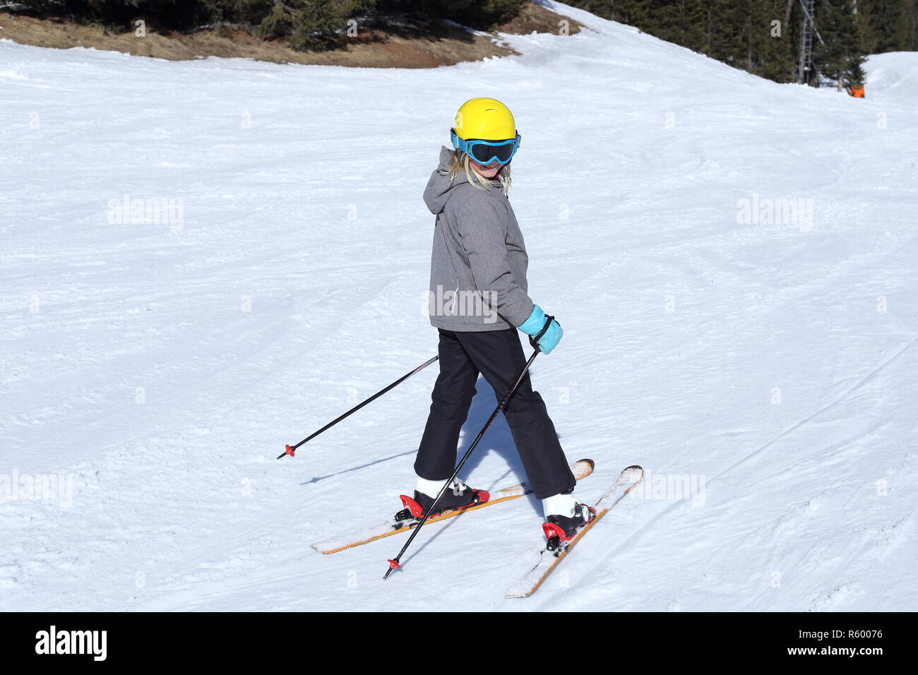 departure on ski slope Stock Photo - Alamy