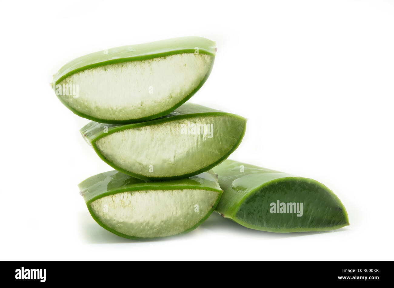 Aloe vera fresh leaf isolated Stock Photo - Alamy