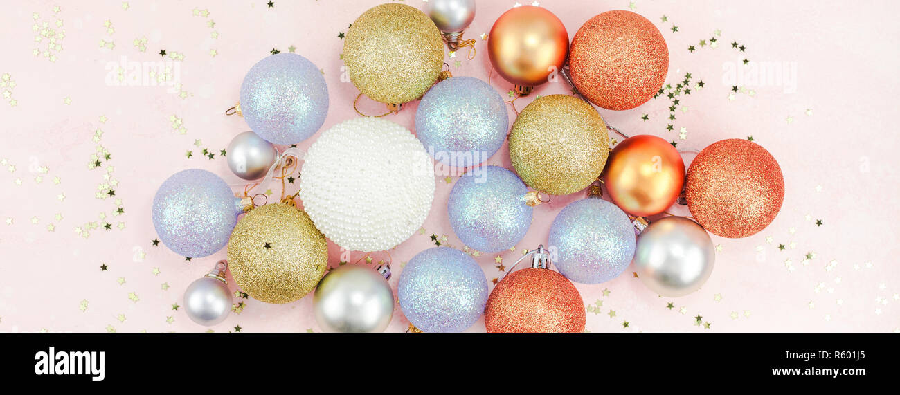 New Year or Christmas pattern flat lay top view Xmas holiday ...