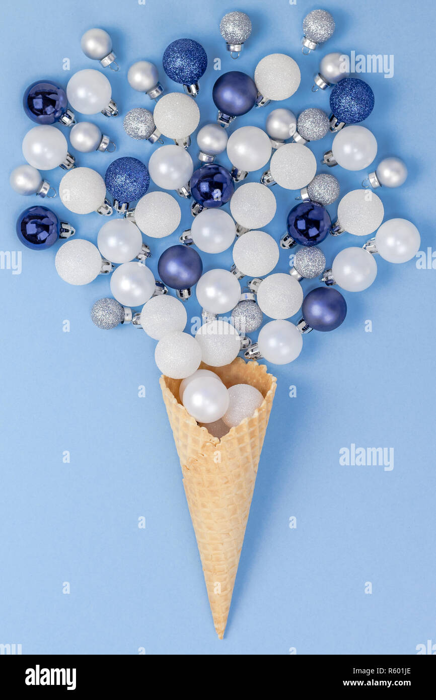 New Year or Christmas creative flat lay top view Xmas holiday ...