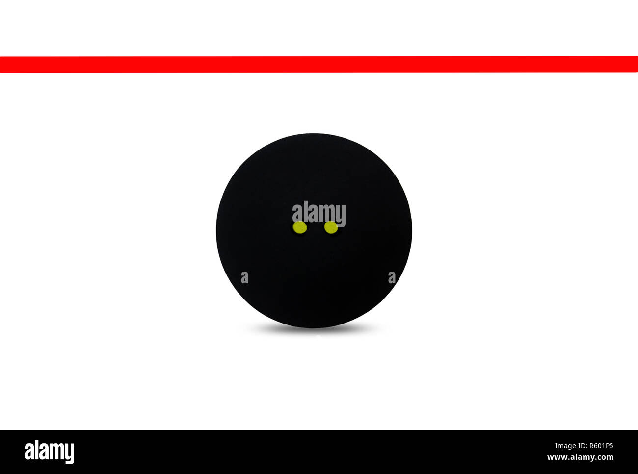 A picture of a black double yellow dot squash ball Stock Photo - Alamy